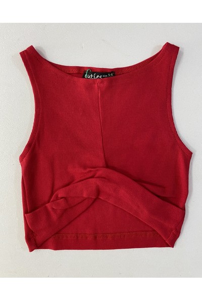 Woorage Kız Çocuk Kırmızı Göbek Açık Crop