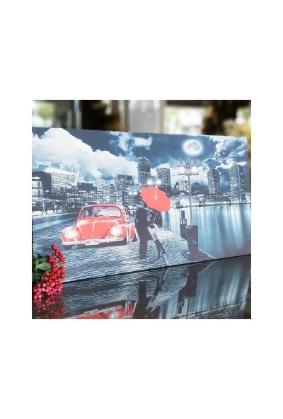 Le Atölye Love Under Rain LED Işıklı Tablo