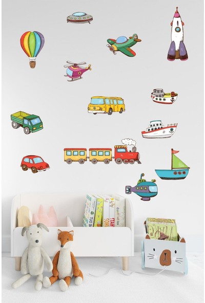cokindirimli Çocuk Odası Duvar Sticker Araçlar ve Roketler Duvar Sticker cokindirimli Çocuk Odası Duvar Sticker Araçlar ve Roketler Duvar Sticker