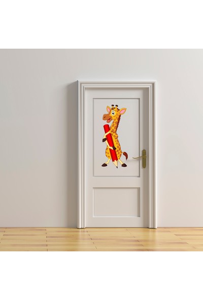 cokindirimli Sevimli Zürafa ve Kalem Ana Okulu ve Çocuk Odası Duvar Kapı Sticker cokindirimli Sevimli Zürafa ve Kalem Ana Okulu ve Çocuk Odası Duvar Kapı Sticker