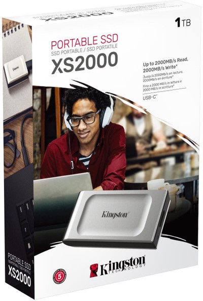 Kingston XS2000 1TB 2.000MB-2.000MB/s USB 3.2 Gen 2x2 Taşınabilir SSD SXS2000/1000G