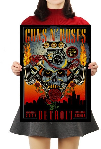 Caph Design Guns N' Roses Vintage Kraft Poster - 32X45CM - Özel Kutulu Caph Design Guns N' Roses Vintage Kraft Poster - 32X45CM - Özel Kutulu