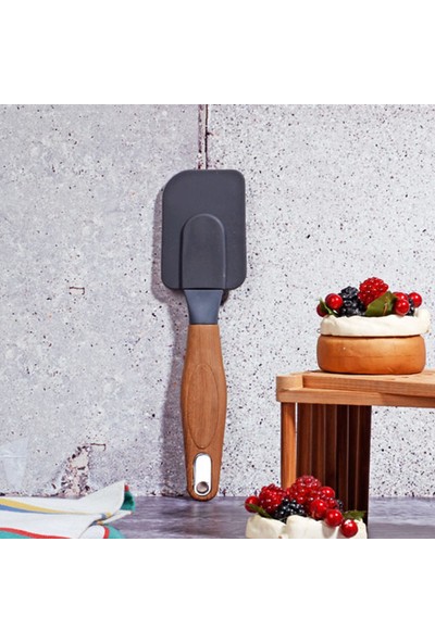 Kosova Wooden Desenli Silikon Spatula