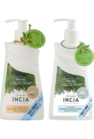 Incia Zeytinyağlı Sıvı Sabun Nemlendiricili ve Arındırıcı Etkili 2 Li 2*250 ml Incia Zeytinyağlı Sıvı Sabun Nemlendiricili ve Arındırıcı Etkili 2 Li 2*250 ml