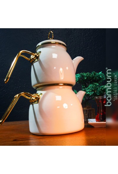 Bambum Taşev Sultan Emaye Çaydanlık Takımı Lux Series By Kinox Mutfak Bambum Taşev Sultan Emaye Çaydanlık Takımı Lux Series By Kinox Mutfak