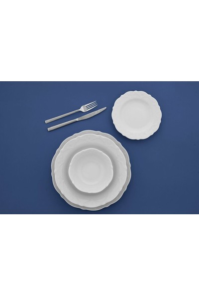 Porland Queen Beyaz Yeni 6 Kişilik Yemek Takımı