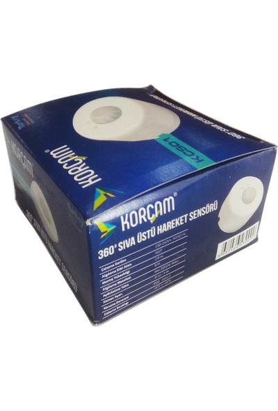 Korçam 360° Sıva Üstü Hareket Sensörü Korçam 360° Sıva Üstü Hareket Sensörü