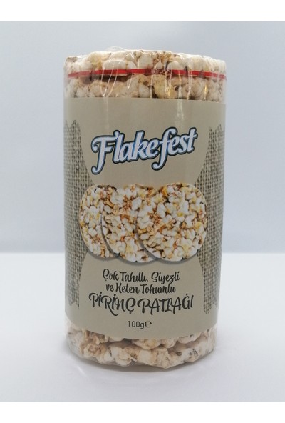 Flakefest Çok Tahıllı Siyezli ve Keten Tohumlu Pirinç Patlağı 3x 100 gr