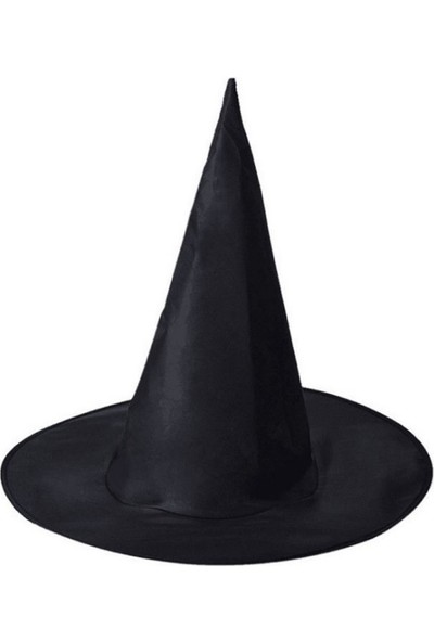 Tahtakale Market Yetişkin Siyah Cadı Şapkası Kadife Kumaş