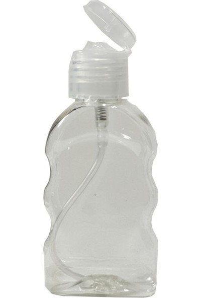 Güvenç Ambalaj Ambalaj 50 ml - 20 Adet - Plastik Şeffaf Pet Şişe Açmalı Damlatma Kapaklı -