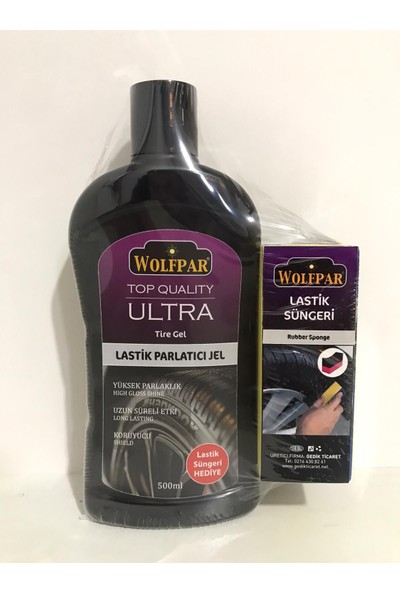 Wolfpar Lastik Parlatıcı Jel 500 ml + Lastik Süngeri