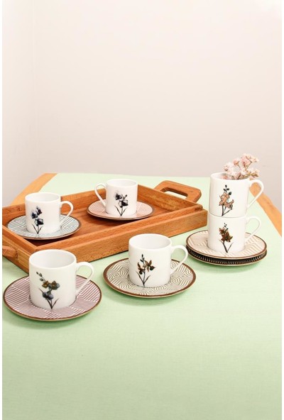 Porland Azelya 12 Parça 6 Kişilik Kahve Takımı