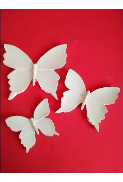 Bayrampaşa Hobi Ham Polyester Düz 3’lü Kelebek Objesi