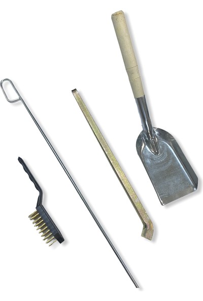 Essen Ticaret 4'lü Şömine Seti Maşa Fırça Kürek Karıştırma Demiri Şömine ve Soba Seti Essen Ticaret 4'lü Şömine Seti Maşa Fırça Kürek Karıştırma Demiri Şömine ve Soba Seti