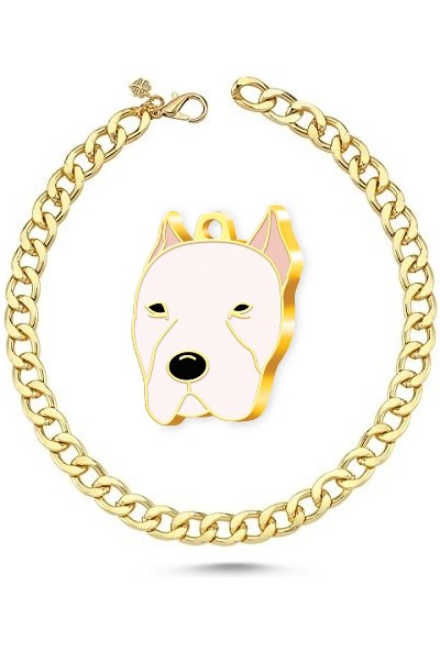 The Passage Altın Kaplama Dogo Argentino Köpek Künyesi+Gold Kolye The Passage Altın Kaplama Dogo Argentino Köpek Künyesi+Gold Kolye