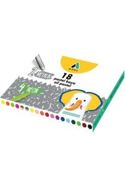 Adel Pastel Boya Karışık Set 18LI12 Klasik 4 Metalik 2 Neon Renk Adel Pastel Boya Karışık Set 18LI12 Klasik 4 Metalik 2 Neon Renk