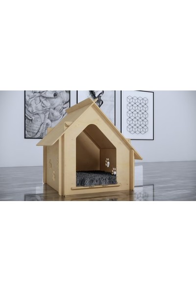 Modalanka Doğal Ahşap Köpek Evi Köpek Kulübesi