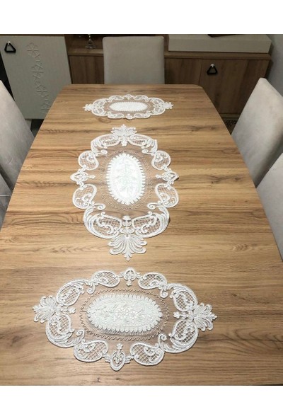 Sosyete Dükkanı Salon Oda Takımı 3 Parça Runner Set