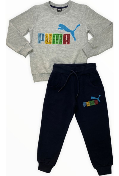 Puma Erkek Çocuk Gri Puma Eşofman Takımı