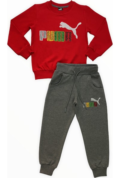 Erkek Çocuk Puma Kırmızı Eşofman Takımı