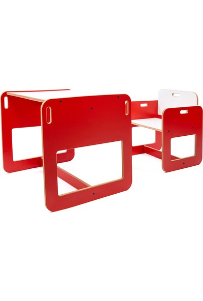 Minera 2-4 Yaş Kumru Ahşap Montessori Çocuk Oyun, Çalışma ve Aktivite Masası ve Sandalyesi / Kırmızı Minera 2-4 Yaş Kumru Ahşap Montessori Çocuk Oyun, Çalışma ve Aktivite Masası ve Sandalyesi / Kırmızı