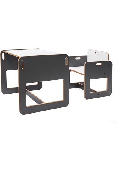 Minera 2-4 Yaş Kumru Ahşap Montessori Çocuk Oyun, Çalışma ve Aktivite Masası ve Sandalyesi / Antrasit Minera 2-4 Yaş Kumru Ahşap Montessori Çocuk Oyun, Çalışma ve Aktivite Masası ve Sandalyesi / Antrasit