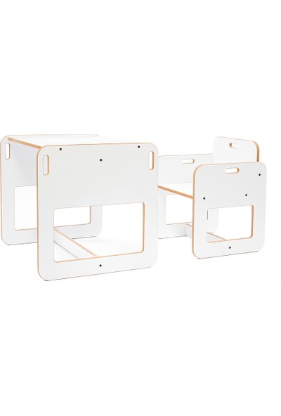 Minera 2-4 Yaş Kumru Ahşap Montessori Çocuk Oyun, Çalışma ve Aktivite Masası ve Sandalyesi / Beyaz Minera 2-4 Yaş Kumru Ahşap Montessori Çocuk Oyun, Çalışma ve Aktivite Masası ve Sandalyesi / Beyaz