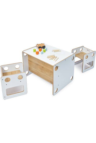 Minera 0-6 Yaş Saka Ahşap Montessori Çocuk Oyun, Çalışma ve Aktivite Masası ve Sandalyesi Seti Minera 0-6 Yaş Saka Ahşap Montessori Çocuk Oyun, Çalışma ve Aktivite Masası ve Sandalyesi Seti