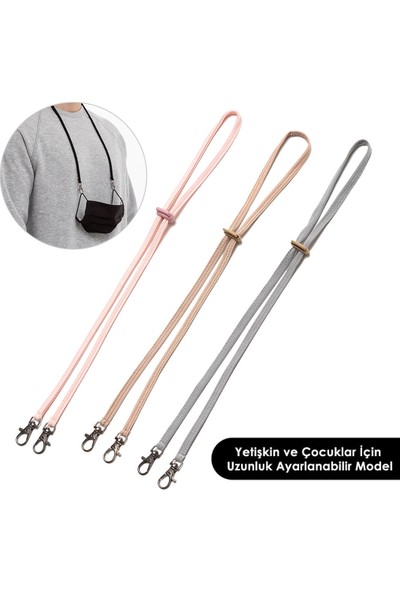Mutlu Maske Ayarlanabilir Yetişkin ve Çocuk Maskesi Takma Aparatı Özellikli Maske Boyun Askısı 3'lü Mutlu Maske Ayarlanabilir Yetişkin ve Çocuk Maskesi Takma Aparatı Özellikli Maske Boyun Askısı 3'lü