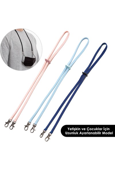 Mutlu Maske Ayarlanabilir Yetişkin ve Çocuk Maskesi Takma Aparatı Özellikli Maske Boyun Askısı 3'lü Mutlu Maske Ayarlanabilir Yetişkin ve Çocuk Maskesi Takma Aparatı Özellikli Maske Boyun Askısı 3'lü