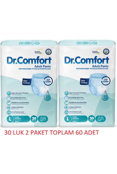 Dr.Comfort Emici Külot Large Büyük Beden 60 Adet Dr.Comfort Emici Külot Large Büyük Beden 60 Adet