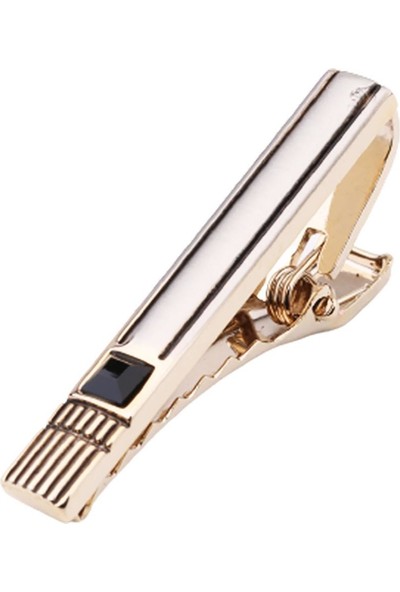 Kravatkolik Gold Renk Çizgi Desen Siyah Taşlı Kravat Iğnesi KIY498 Kravatkolik Gold Renk Çizgi Desen Siyah Taşlı Kravat Iğnesi KIY498