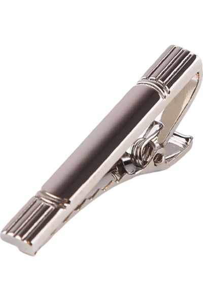 Kravatkolik Gümüş Renk Parçalı Desen Kravat Iğnesi KIY419