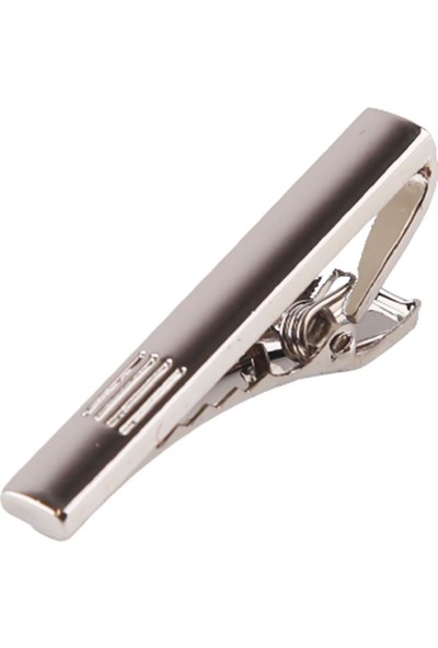 Kravatkolik Gümüş Renk Dört Çizgi Desen Kravat Iğnesi KIY417