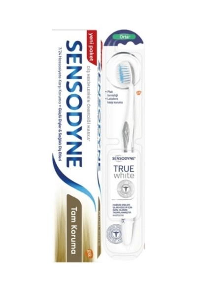 Sensodyne Tam Koruma Diş Macunu 75 Ml + Sensodyne True White Diş Fırçası Orta Sensodyne Tam Koruma Diş Macunu 75 Ml + Sensodyne True White Diş Fırçası Orta