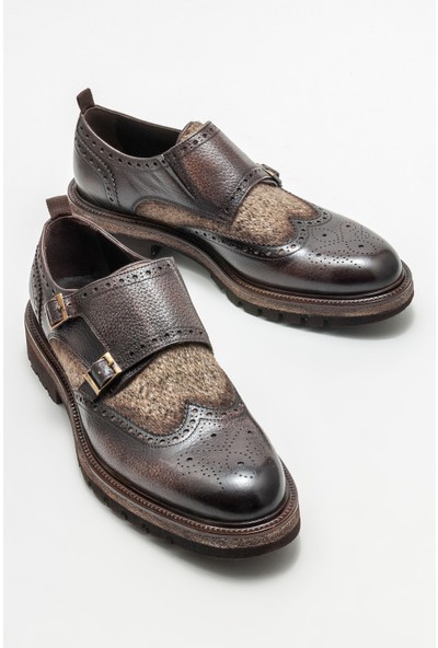 Elle Shoes Kahve Deri Erkek Klasik Loafer