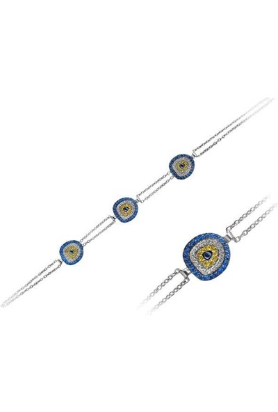 Sirius 3 Nazar Boncuklu Pırlanta Bileklik