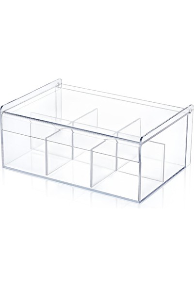 Homedius Poşet Çay Kutusu Mutfak Organizeri ŞEFFAF-22X15