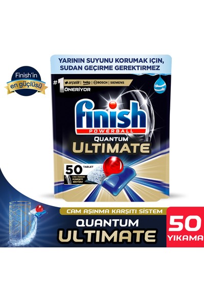 Finish Quantum Ultimate Bulaşık Makinesi Deterjanı Tableti / Kapsülü 50 Yıkama Finish Quantum Ultimate Bulaşık Makinesi Deterjanı Tableti / Kapsülü 50 Yıkama