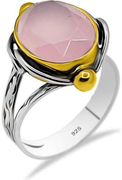 Aykat Kuvars Taşlı Otantik Gümüş Kadın Yüzüğü Ayarlanabilir Yüzük YZK-378