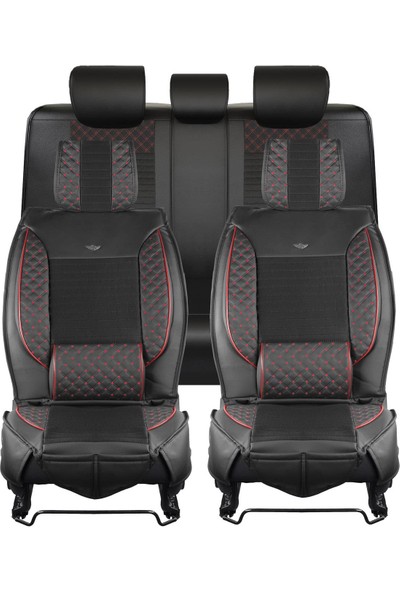 Stil Lüks Oto Koltuk Kılıfı Siyah - Bordo Kia Sorento