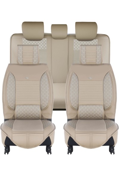 Stil Lüks Oto Koltuk Kılıfı Bej Volkswagen Tiguan