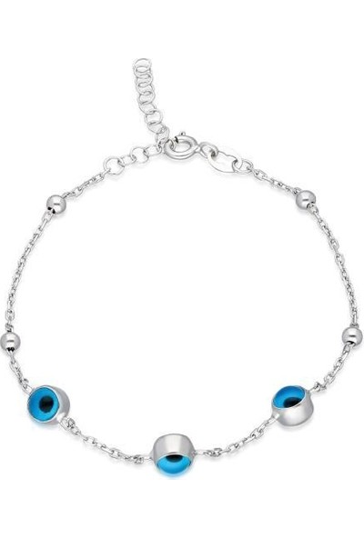 Aykat Nazar Boncuklu Gümüş Bileklik