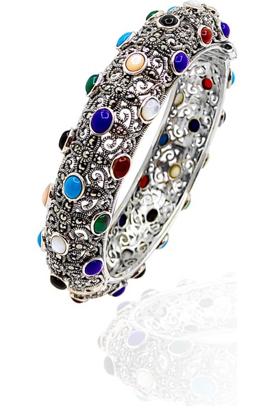 Aykat Sedef Safir Sedef Oniks Firuze Yeşim Akik Taşlı Bilezik Modeli Aykat Blk-173