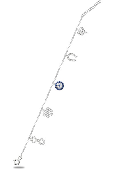 Aykat Şans Bileklik Sonsuzluk Kar Tanesi Nazarlık Nal Kelebek Aykat Gümüş Künye Blk-156