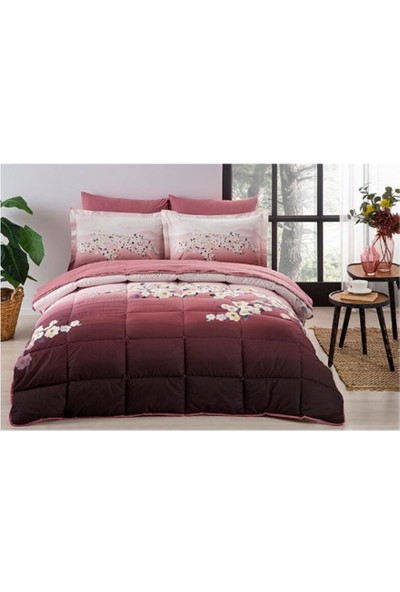 Özdilek Uyku Seti Çift Kisilik Ranforce Daffodil Kırmızı