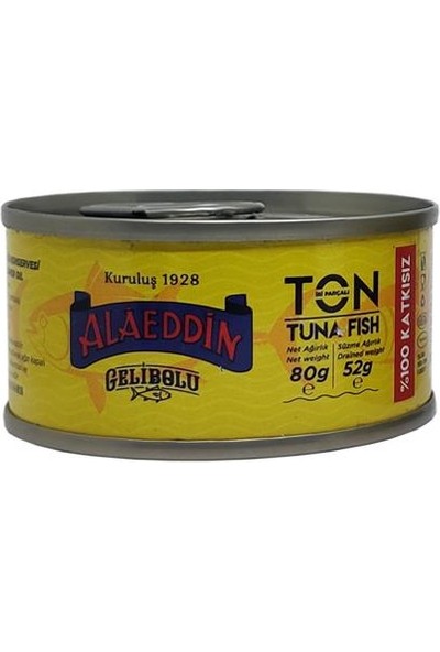 Alaeddin Ayçiçek Yağlı Ton Balığı 24 x 80 gr Alaeddin Ayçiçek Yağlı Ton Balığı 24 x 80 gr