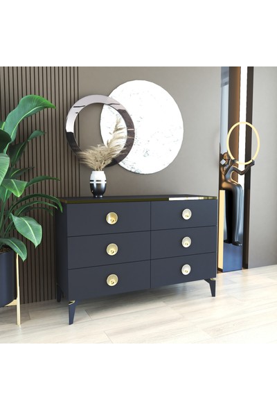 Tocco 1053 Ipek 6 Çekmeceli 120 cm Mega Şifonyer-ANTRASİT Tocco 1053 Ipek 6 Çekmeceli 120 cm Mega Şifonyer-ANTRASİT