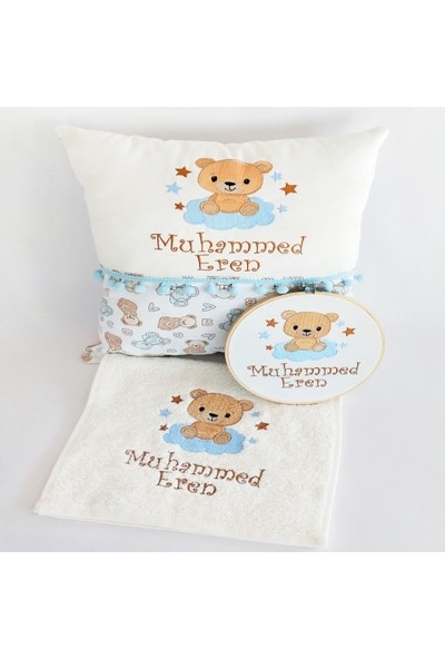Miyaevent Isme Özel Yastıklı Set Ayıcıklı