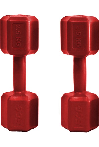 Ecgspor 2.5 kg Dambıl Seti 2.5 kg x 2 Toplam 5 kg Ağırlık Seti Kırmızı